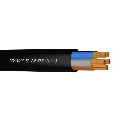 Securi Flex SFX NYY 5C 2 5 PVC BLK U 1 NYY J Cable 5 Core 2 5mm Go Sparky Securi Flex SFX NYY 5C 2 5 PVC BLK U 1 NYY J Cable 5 Core 2 5mm Go Sparky