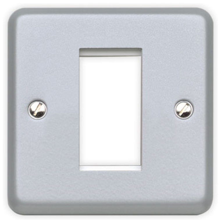 MK K181ALM | 1 Euro Module Single Front Plate Metal Clad, Grey - Go Sparky