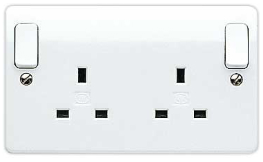 MK K2746WHI Logic Plus 13A 2 Gang Double Pole (DP) Switched Plu- Go Sparky