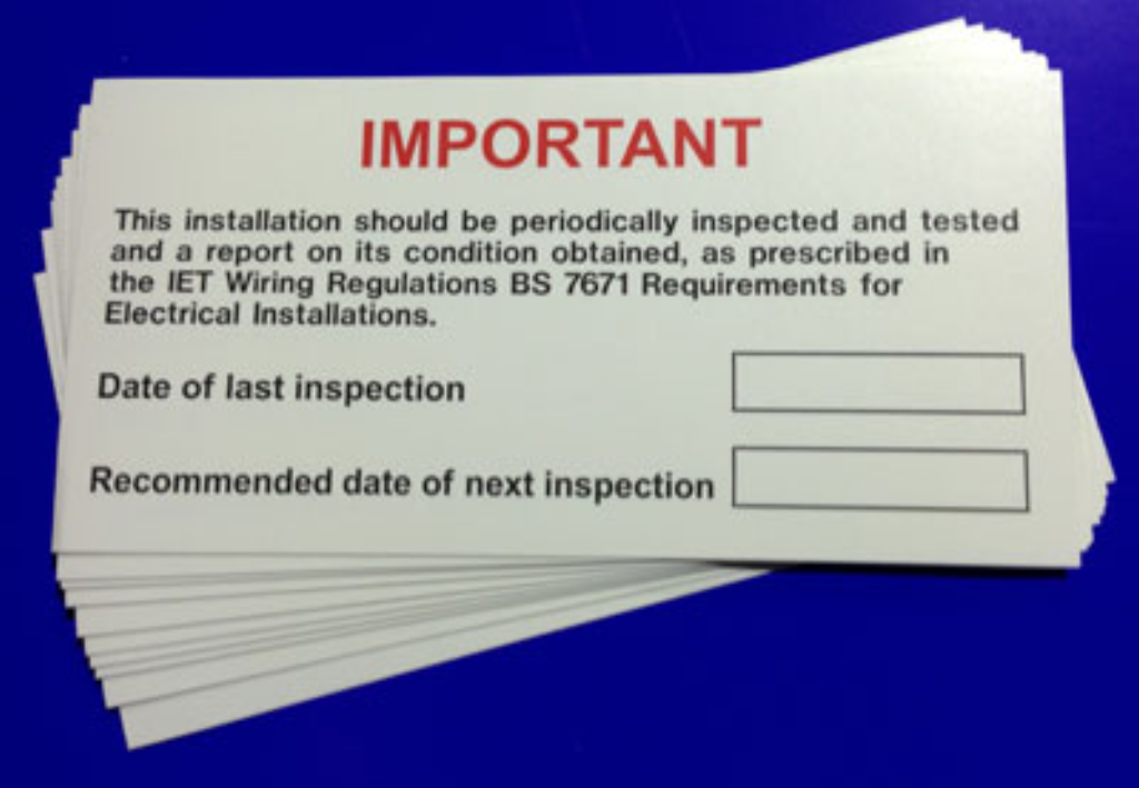 Industrial Signs IS5610SA Self Adhesive Periodic Inspection and- Go Sparky