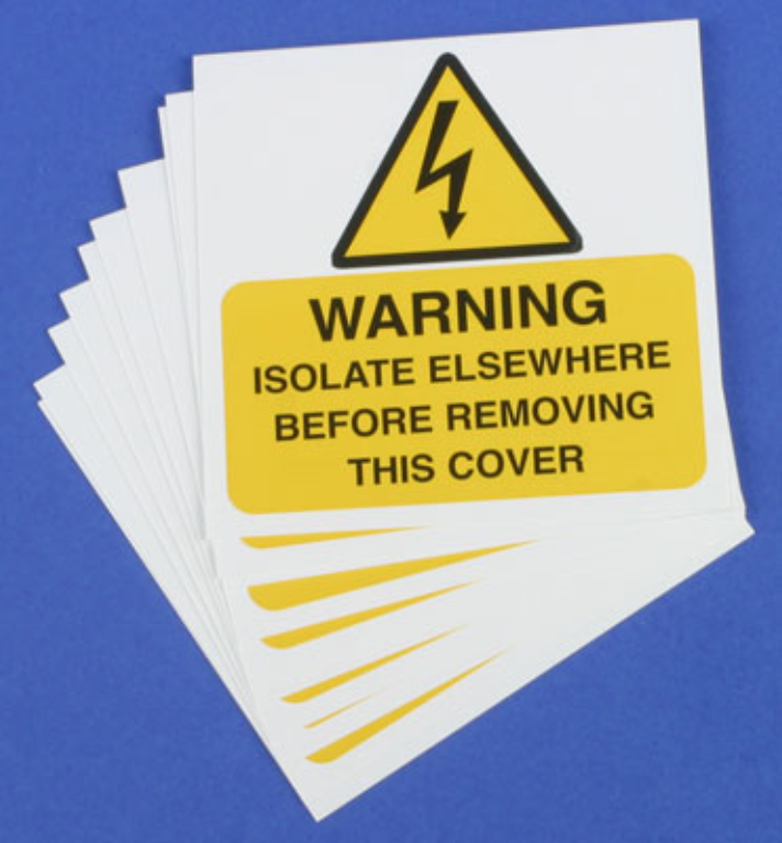 Industrial Signs IS3110SA Self Adhesive Warning Isolate Elsewhe- Go Sparky