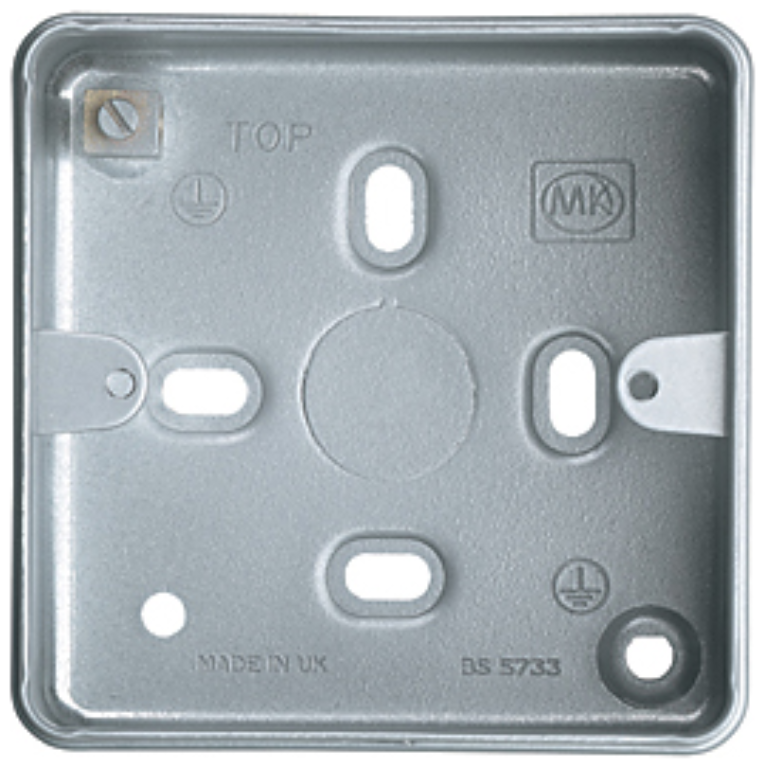 MK K899ALM 38mm 1 Gang Electrical Back Box with 5x20mm Knockout- Go Sparky