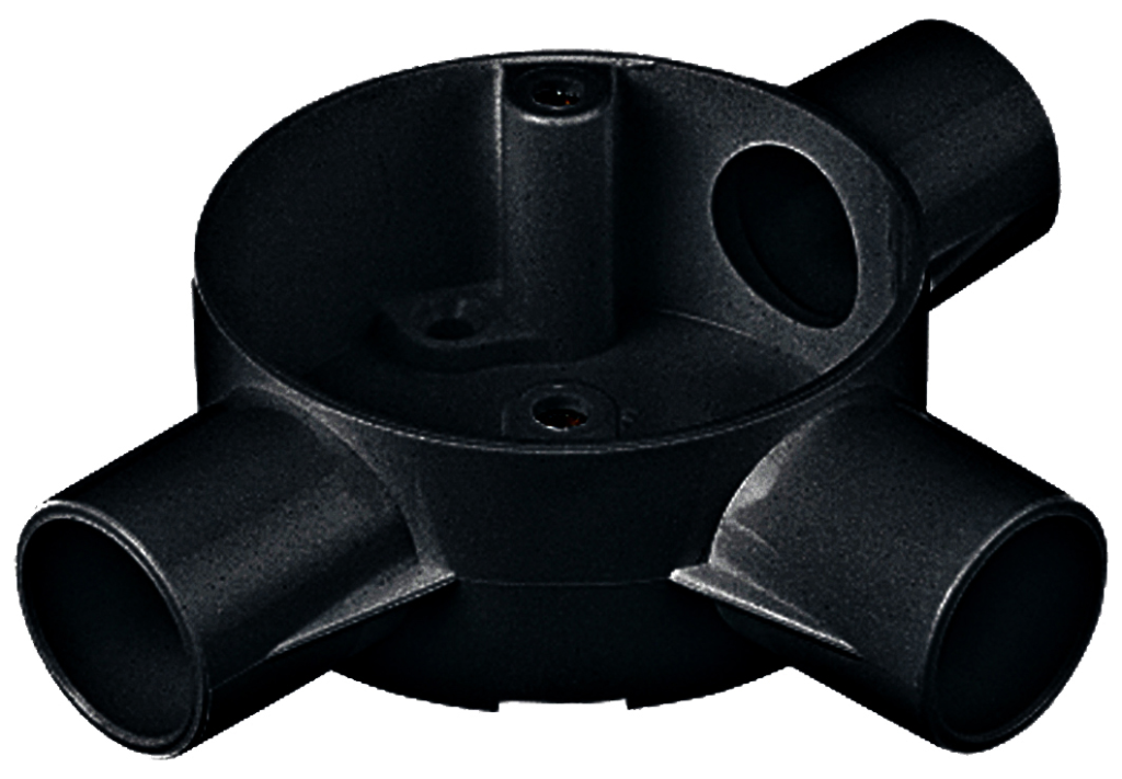 Marshall Tufflex 3MRB5BK 25mm 3 Way PVC Conduit Circular Tee Bo- Go Sparky