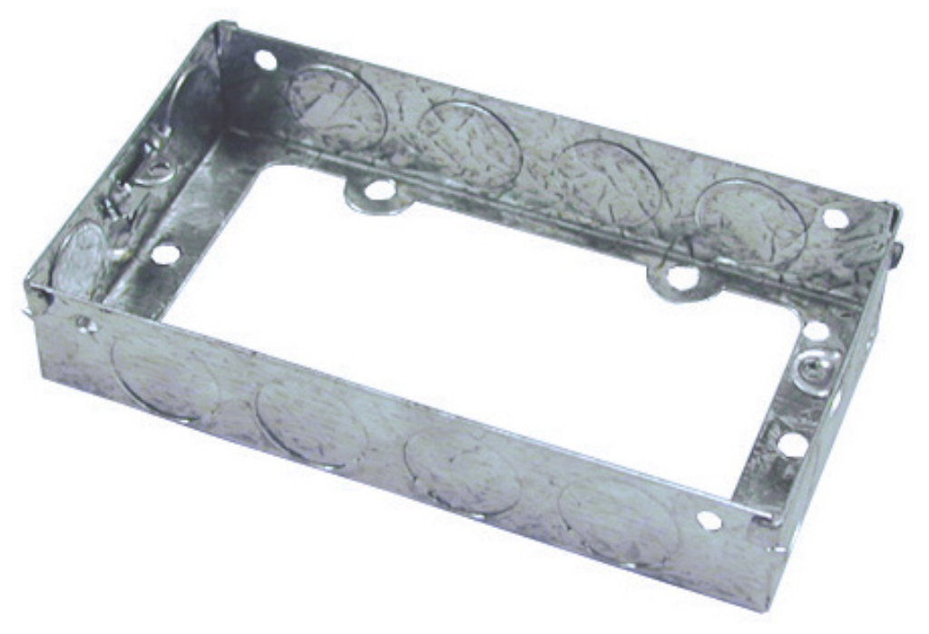 Green Brook 225EB | 25mm 2 Gang Extension Metal Back Box - Go Sparky