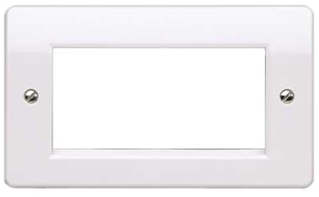 MK K184WHI | Logic Plus 2 Gang 4 Euro Module Front Plate, White - Go Sparky