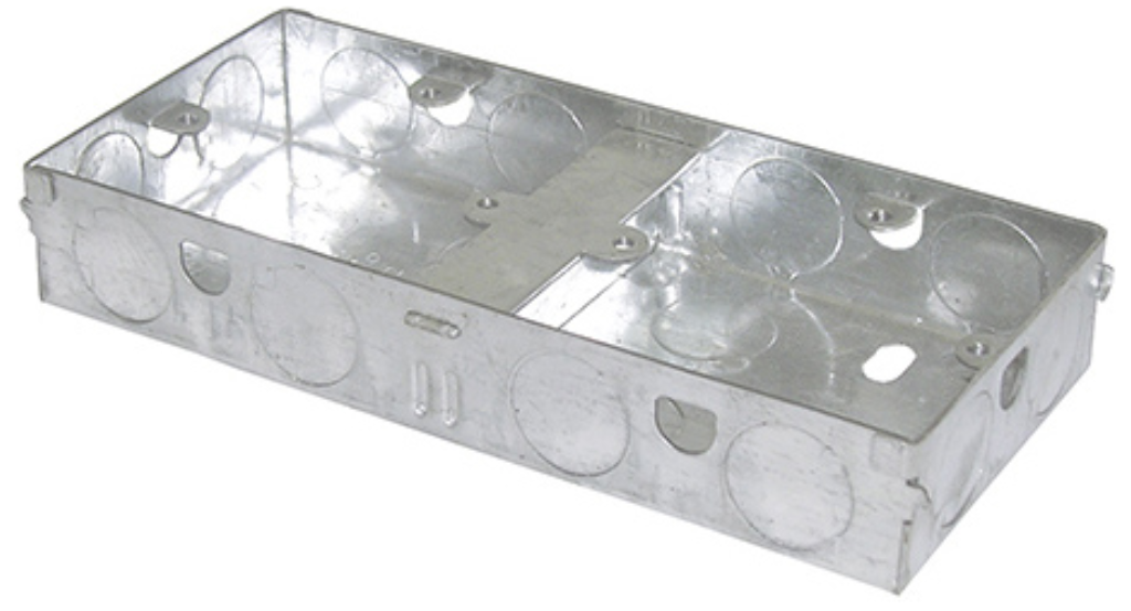 Green Brook DB 35mm Dual Mounting Back Box with Knockouts, Galv- Go Sparky