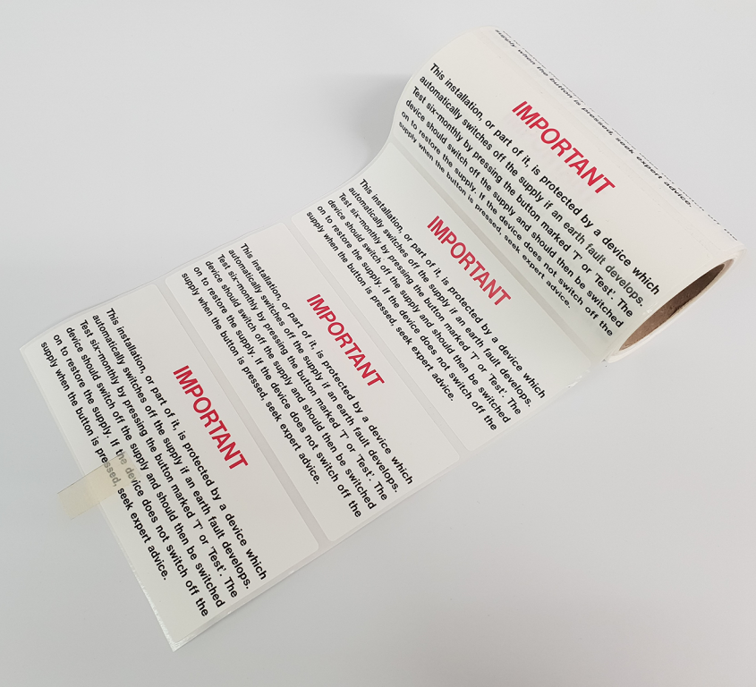 Industrial Signs IS72100R Self Adhesive RCD Test Vinyl Label 13- Go Sparky