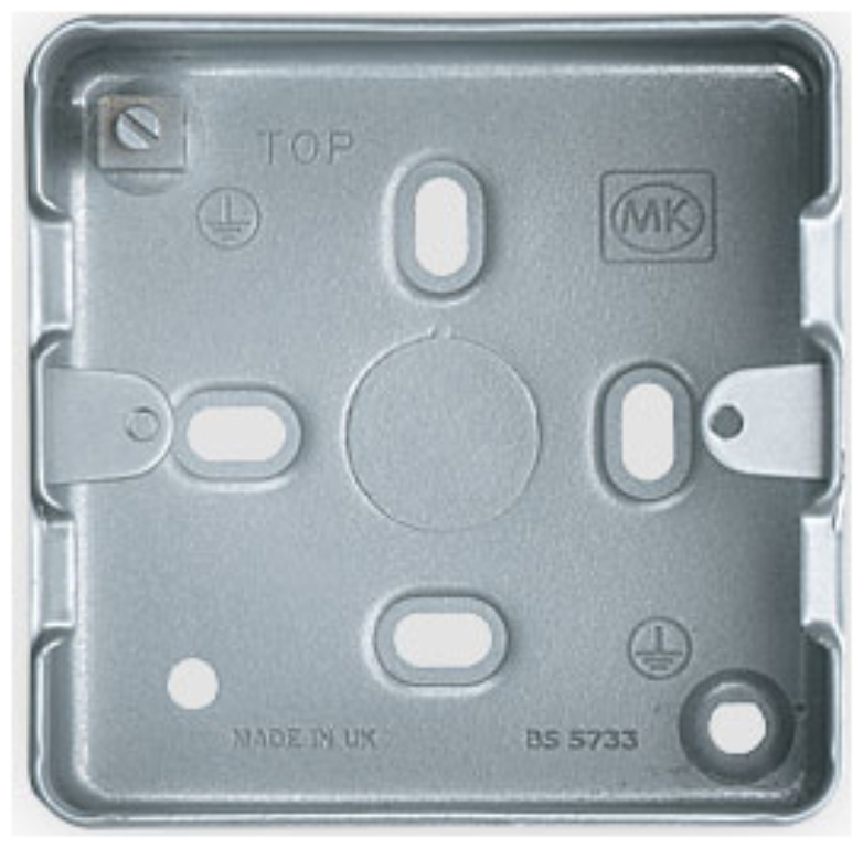 MK K8891ALM 38mm 1 Gang Electrical Surface Mounting Back Box wi- Go Sparky