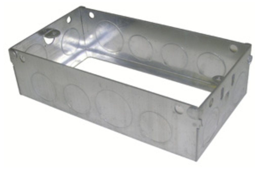 Green Brook 235EB | 35mm 2 Gang Extension Metal Back Box - Go Sparky