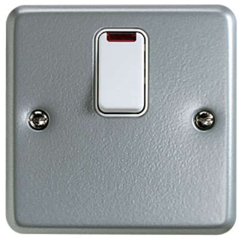 MK K5232ALM 20A Double Pole 1 Gang Rocker Switch with Neon, Met- Go Sparky